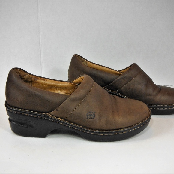 Born | Shoes | Born Womans Brown Leather Clogs Size 75 | Poshmark